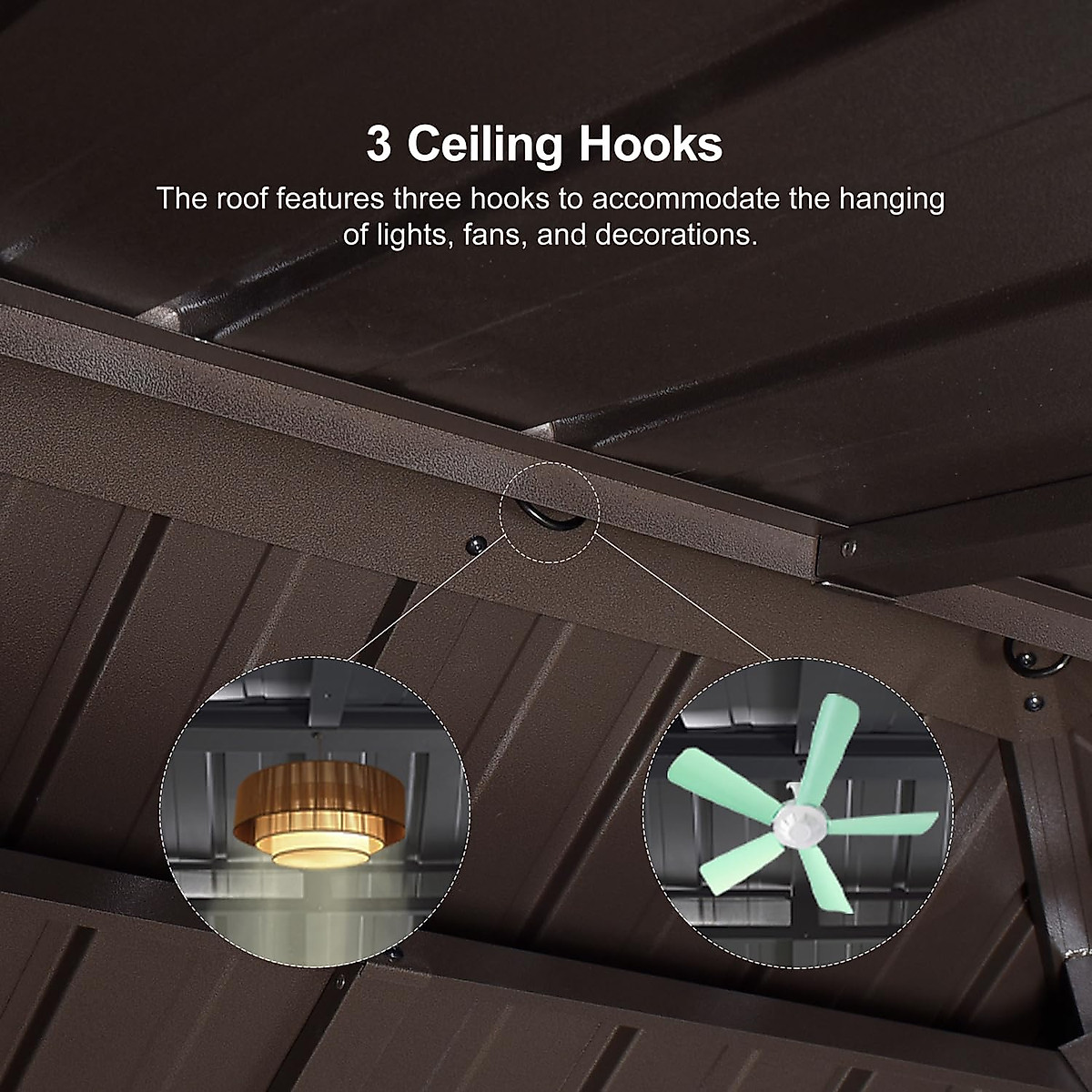 PURPLE LEAF 6' X 8' Hardtop Grill Gazebo for Patio Permanent Metal Roof with 2 Side Shelves Deck Yard Tent Aluminum Garden Outside Sun Shade Outdoor BBQ Canopy