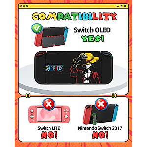 Xinocy (2in1 for Nintendo Switch OLED Case +24 Switch Game Holder Cute Cartoon Anime Slim Protective Cases Soft Shell for Kids Boys Teens Girls Girly Design Funny Manga Covers