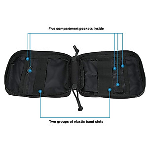 EXCELLENT ELITE SPANKER Molle Admin Pouch Military Utility Tool Pouch EDC Molle Pouchs Gadget Waist Bags (Black)