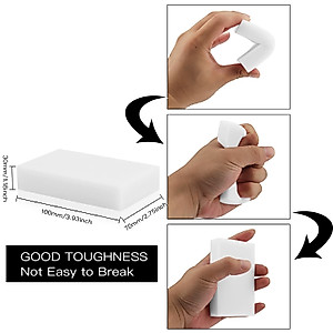 Extra Large Eraser Sponge,50 Pack Extra Thick, Long Lasting, Multi-Purpose Scrubber Foam Cleaning Pads,Magic Sponge Eraser Sponge for Bathtub, Floor, Baseboard (3.93 x 2.75 x 1.18 in)