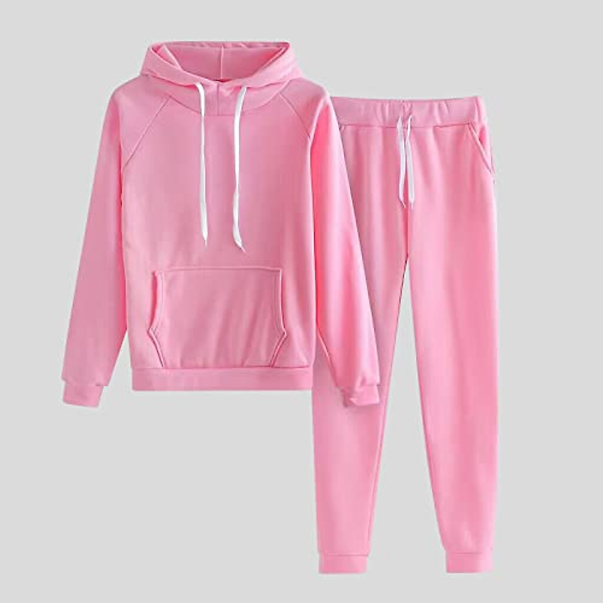My Orders Placed Recently By Me Womens 2 Piece Outfits Hooded Sweatsuit Fall Oversized Sweatshirt Lounge Pants Sets Comfy Drawstring Tracksuit Pja Set Pink Sweatshirt