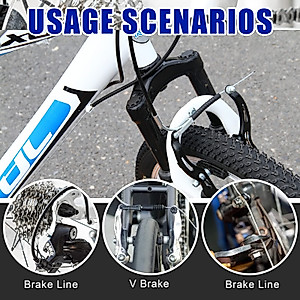 Glarks 12Pcs Bike Brake Set Including 4 Pairs 8Pcs Black V-Bike Brakes, 4Pcs Steel Front and Rear Bike Brake Cables for Mountain Road Bikes