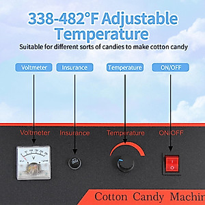 Commercial Cotton Candy Machine, Electric Floss Maker with Stainless Steel Bowl, for Home Party Carnival,Blue