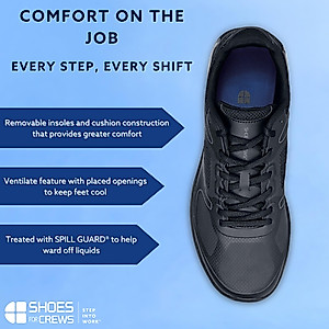 Shoes for Crews Evolution II, Men's Slip Resistant Food Service Work Sneaker Black