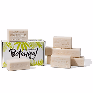 Australian Botanical Goat Milk Soap Set 6.8 OZ Bars, Pack of 8, Triple Milled Bar Soap with Soya Bean Oil and Organic African Shea Butter, Natural Soap for all Skin Types, Packaging May Vary