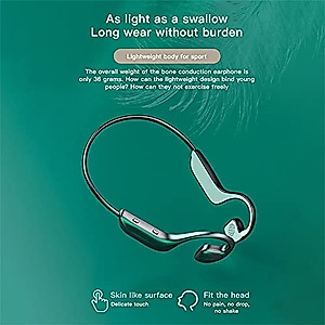 Qiopertar G-100 Bluetooth 5.0 Wireless Headphones Bone- Conduction Earphone Waterproof with Microphone Premium Sound Deep Bass for Work Home Office Bicycling Hiking Outdoor Sport
