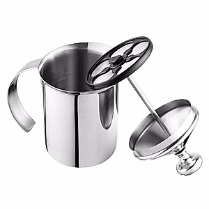 Bellemain Milk Frother Handheld, Thick, Creamy Milk Foam Maker, Warm & Cold Milk Foamer | Stainless Steel Hand Held Frother for Coffee, Latte, Cappuccino, Frappe, Matcha, Hot Chocolate, 14 oz.