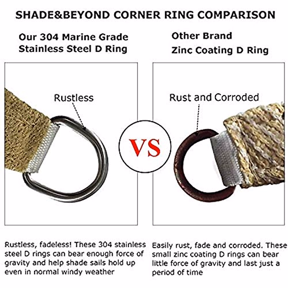 Shade&Beyond 8' x 10' Sun Shade Sail Canopy Rectangle Sand, UV Block Sunshade for Backyard Yard Deck Outdoor Facility and Activities