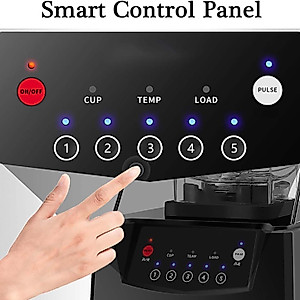 WHIPIN Blender Smoothie Maker, 2L Commercial Mixer Milkshake Smoothie Blender Machine for Shakes and Smoothies, Heavy Duty 2200W Stainless Steel Blade with Quiet Shield Sound Enclosure, 5 Presets