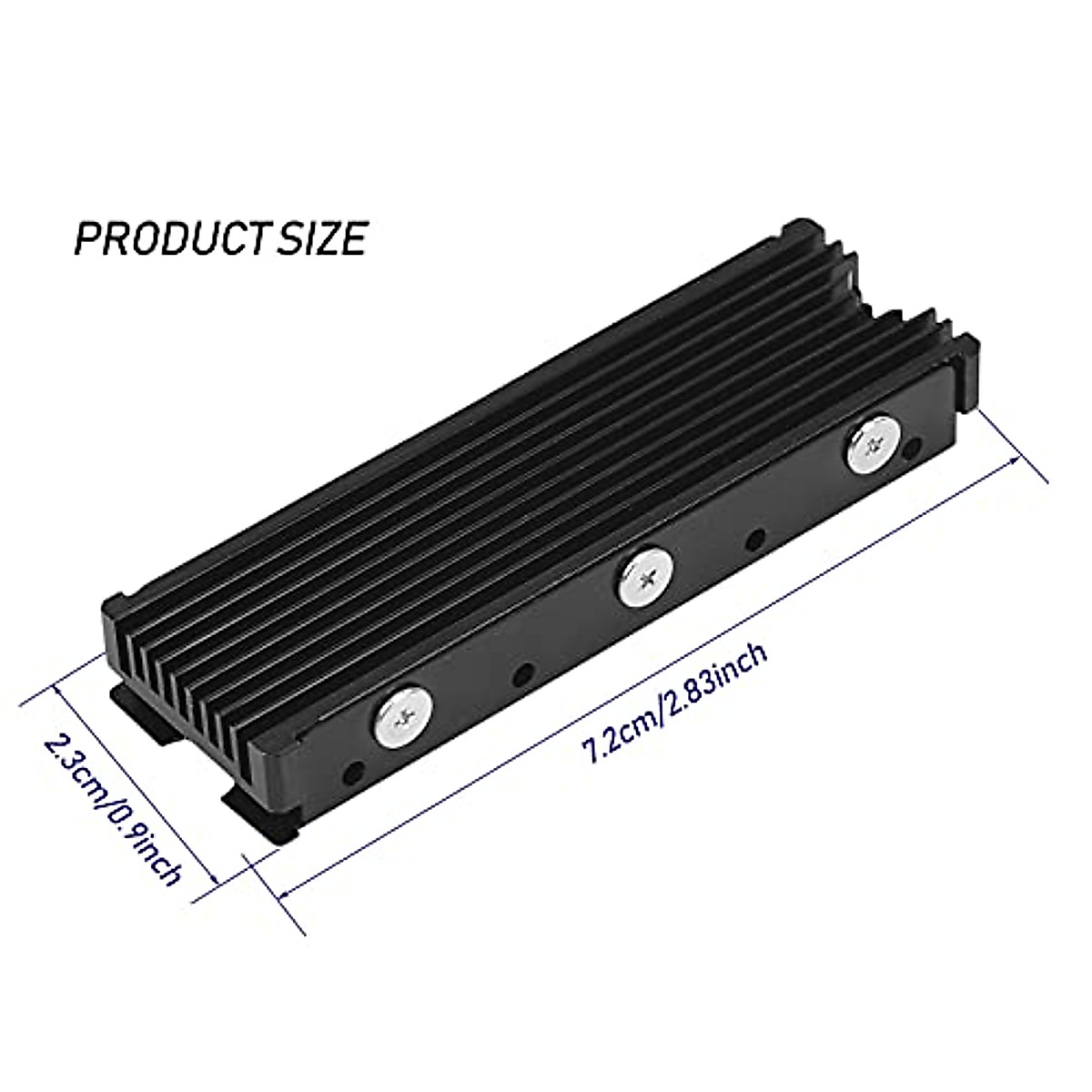 M.2 PS5 SSD NVMe Heatsink for Samsung 990 980 Pro 970 EVO Plus SN570 SN750 SN850 Firecuda 530 NVME or SATA m2 2280 SSD Cooling Heatsink, Black