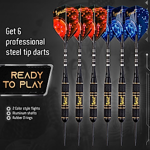 IgnatGames Dart Board Professional- Competition Size Kenyan Sisal Dart Board for Adults - Staple-Free Ultra-Thin Wire Spider Dartboard + Accessories & SnapFit Dartboard Mounting Bracket