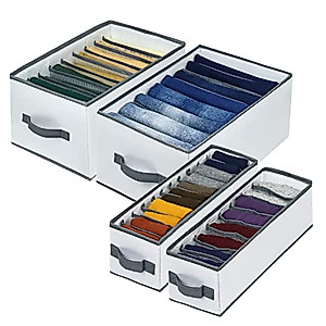 SOLARVALLEY Drawer Organizers for Clothing,Underwear Drawer Organizer Clothes,Clothes Organizer for Folded Clothes,Wardrobe Clothes Organizer for Jeans,sock,Sweaters,t-Shirt,Underwear (8+9+8+11Grids)