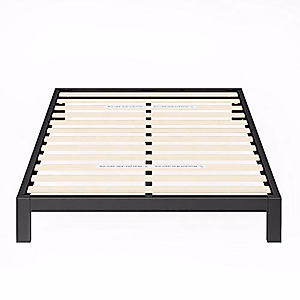 ZINUS Arnav Metal Platform Bed Frame / Wood Slat Support / No Box Spring Needed / Easy Assembly, Black, Queen