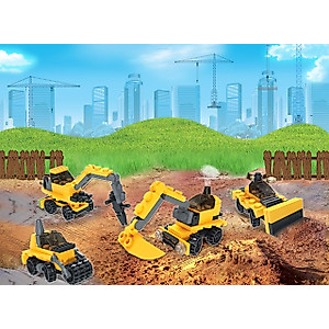 Kiddokids 18 Pcs Filled Easter Eggs with Construction Vehicles Building Blocks Toys, Easter Eggs Prefilled for Easter Theme Easter Eggs Hunt, Basket Stuffers Fillers (3.15inch)