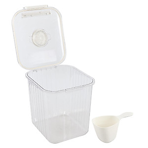 Afromy Large Plastic Food Storage Container Bin for Flour, Sugar, Baking Supplies, Airtight Rice Container, Dry Food Holder Canister Containers, Clear