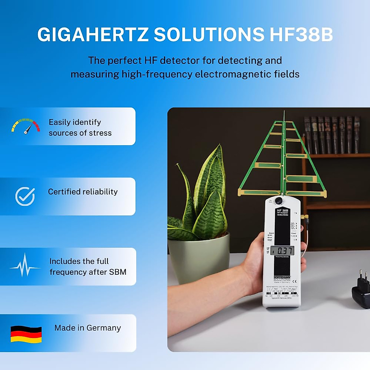 HF38B - Semi-professional electromagnetic field meter for High Frequency 800 MHz - 3.3 GHz.