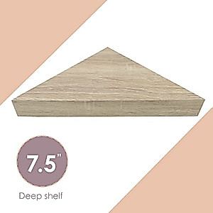 Home Basics Small Corner Floating Shelf (Single Pack), Washed Oak MDF Wall Mount Floating Shelf | Contemporary Shelf for Décor and Essentials | Holds 7lbs.