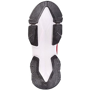 Nautica Men's Slip-On Sneaker High Top Socks Shoes with Ankle Support – Comfortable & Breathable Lace-Up Gym Walking Running Shoes-Bowen Mens-Red Black1-Size 12