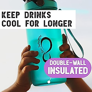 Live Infinitely 20oz Kids Water Bottle with Easy Sip Straw - Water Bottle is Dishwasher Safe & BPA Free Kids Water Bottle (Amethyst)