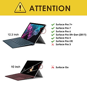 MoKo Case Fit Microsoft Surface Pro 7 / Pro 6 / Pro 5 / Pro 2017 / Pro 4 / Pro LTE, All-in-One Protective Rugged Cover Case with Pen Holder, Hand Strap, Compatible with Type Cover Keyboard, Black
