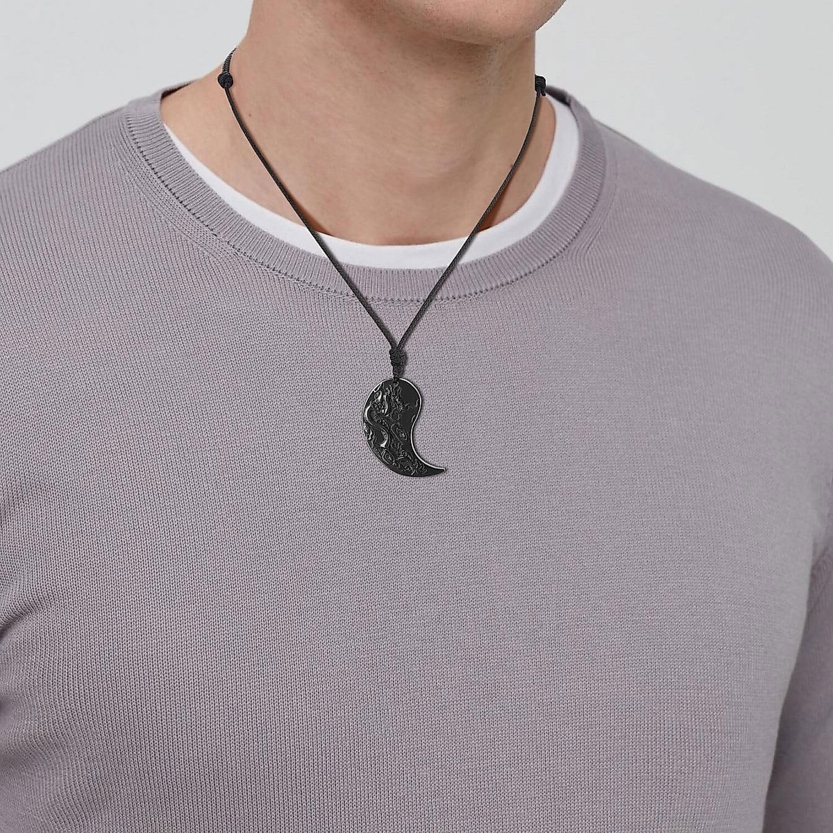 COAI Dragon and Phoenix Necklace,Yin Yang Couple Necklace ,Yin Yang Couple Jewelry