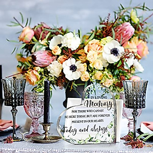 Wedding Memorial Sign, In Loving Memory Wedding Sign Remembrance Wedding Sign, Heart Acrylic In Memory of for Wedding Table Centerpieces Ceremony Reception Anniversary Decoration (Elegant Style)