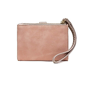 TOPKULL Wallets for Women Rfid Small Compact Bifold short Wallet,Ladies Wristlet Zipper Coin Purse (Pink)