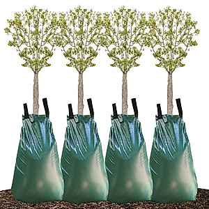 REMIAWY Tree Watering Bag, 20 Gallon Slow Release Watering Bag for Trees, Tree Irrigation Bag Made of Durable PVC Material with Zipper (4 Pack 5-8 Hours Releasing Time)
