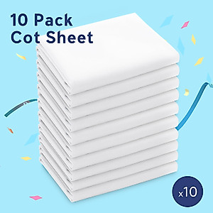 Cot Sheets for Daycare, Standard Size 10 Pack Daycare/Preschool Cots Sheet, 23" x 51" Toddler Nap Cot Sheets, Brushed Microfiber Fitted Sheet Cover for Kids, Boys/Girls