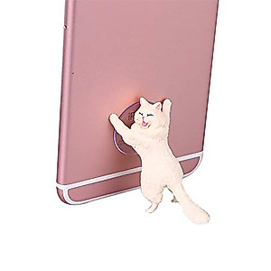 Amamcy Novelty 6Pcs Cute Cat Sucker Phone Holder Cellphone Sucker Cup Stand Cute Cat Phone Stand Holder for All Mobile Phones