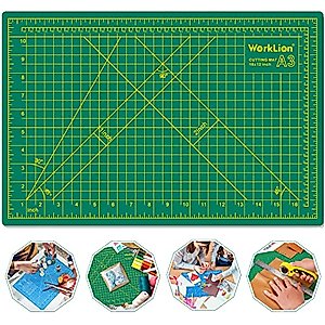 WORKLION 12" x 18" Art Self Healing PVC Cutting Mat, Double Sided, Gridded Rotary Cutting Board for Craft, Fabric, Quilting, Sewing, Scrapbooking Project……