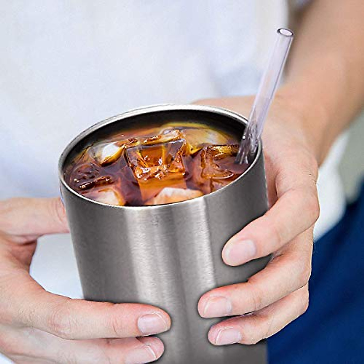 ZYTC Reusable Drinking Straws,Long Clear Plastic Straws for 20 OZ & 30 OZ Yeti,Ozark Trail Tumblers,Set of 8 with Cleaning Brushes (Plastic Drinking straws-8pcs+2)