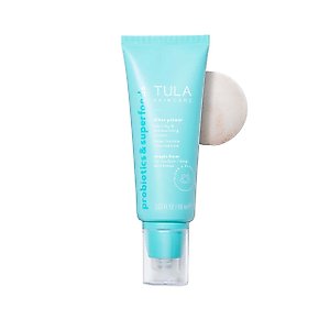 TULA Skin Care Face Filter Blurring and Moisturizing Primer - Supersize Magic Hour, Evens the Appearance of Skin Tone & Redness, Hydrates & Improves Makeup Wear, 2.02fl oz