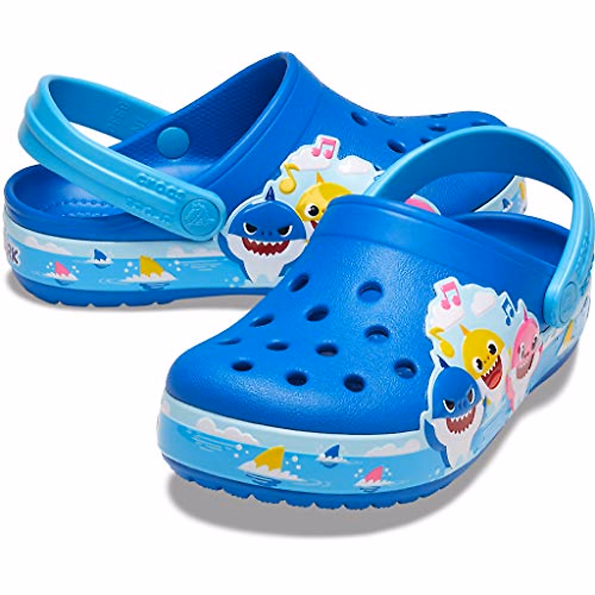 Crocs Kids' Baby Shark Band Clog , Bright Cobalt, 10 Toddler
