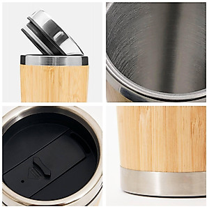 BTinoe Best Father Tumbler, 20oz Bamboo Tumbler for Dad, Travel Coffee Mug with Lid, Unique Cup Gift for Dad Fathers Day Grandpa Birthday Anniversary, Keeps Hot & Cold, Eco-Friendly