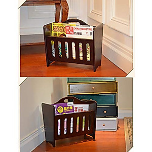 Wooden Newspaper Rack Magazine Rack Data Storage Rack Display Stand Home Small Bookshelf (Color : Brown, Size : 40x27x38cm)