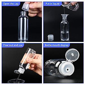 TRENDBOX 12 Pack Plastic Empty Bottles with Flip Cap for Shampoo, Lotions, Liquid Body Soap, Cream (2 oz / 60 ml)