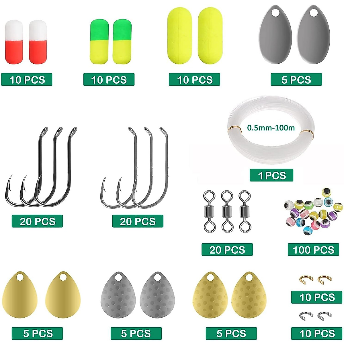 Walleye Rigs Fishing Lure Making Kit Walleye Spinner Rigs Kokanee Rigs Trolling Rigs, Lure Making Supplies Parts Crawler Harness Live Bait Rigs Colorado Blades Pompano Floats Clevis Beads