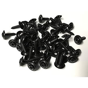Panhandle Auto Fastener #8 x 3/4” Phillips Oval Head Black Finish Washer Panel Screws -50pcs