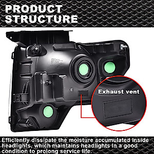 CNNELL Headlights Compatible with 2009 2010 2011 2012 2013 2014 Ford F150 Replacement Headlamps Pair Left+Right Not fit LED style,Only fit w/o LED style(Clear lens Chrome Housing Clear Reflector)