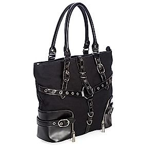 Lost Queen Gothic Tote Strappy Savanna Handbag Straps and Buckles Bag Punk Rock Purse