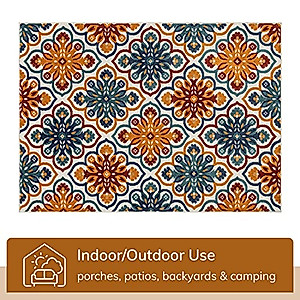 Well Woven Dorado Devotion Beige Modern Floral 5'3" x 7'3" High-Low Indoor/Outdoor Area Rug