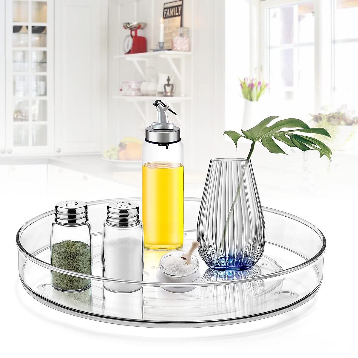 1PACK - 10" Clear Lazy Susan Organizer for Cabinet – Quality-Crafted, Durable Turntable Organizer, Bathroom & Cabinet Organizer for Pantry Organization and Storage – Kitchen Organization by TLC Depot