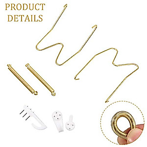 16 Pack Plate Hangers, 6/ 8/ 10/ 12 Inch Wall Plate Hangers with 16 Pieces Wall Hooks Stainless Steel Wire Plate Hanger Holders Compatible with 6 to 12 Inch Decorative Plates