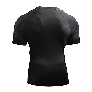 NELEUS Men's 3 Pack Compression Baselayer Athletic Workout T Shirts,5022,Black,Black,Black,US L,EU XL