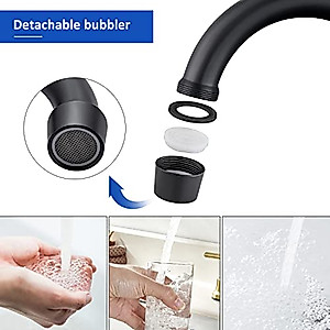 BONADE Black Bathroom Faucets, 2 Handle Bathroom Sink Faucet, 4 Inch Bathroom Sink Faucet 2 or 3 Hole, with Valve and Pop-Up Drain Assembly, Matte Black