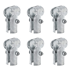 VIVIDA End Rail Clamps 1-3/8" x 1-3/8", End Rail T Clamps Chain Link Fence Fittings, Panel T Clamps for 1-3/8" OD Pipe, Galvanized Fence Pipe T Clamps, Chain Link Fence Parts, 6 PCS