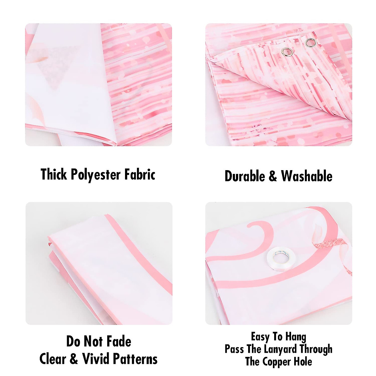 Half Way To One Birthday Backdrop Banner Decorations for Baby Girls Rose Gold 6 Months 1/2 Bday Background Photography Party Sign Decor Supplies Pink