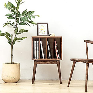 Storage Newspaper Baskets Bookcase Magazine Rack Brown Bedroom Locker Cabinet Shelves Living Room Magazine Cabinet (Color : Brown, Size : 452876cm)