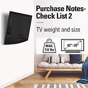 Mounting Dream Tilt TV Wall Mount TV Bracket for Most of 42-70 Inches TV, TV Mount Tilt up to 20 Degrees with VESA 200x100 to 600x400mm and Loading 132 lbs, Fits 16", 18", 24" Studs MD2165-LK